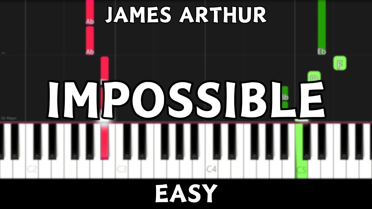 James Arthur Impossible Easy Piano Tutorial Youtube