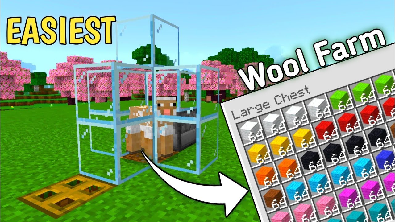 Minecraft Easiest Wool Farm In Minecraft Bedrock 1 21 2 Youtube
