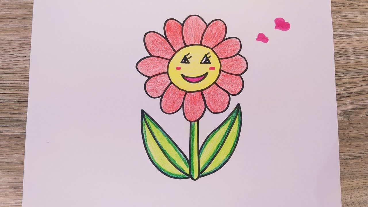 رسم زهرة للاطفال رسم زهرة كيوت رسم زهرة سهلة تعليم الرسم رسم سهل Youtube