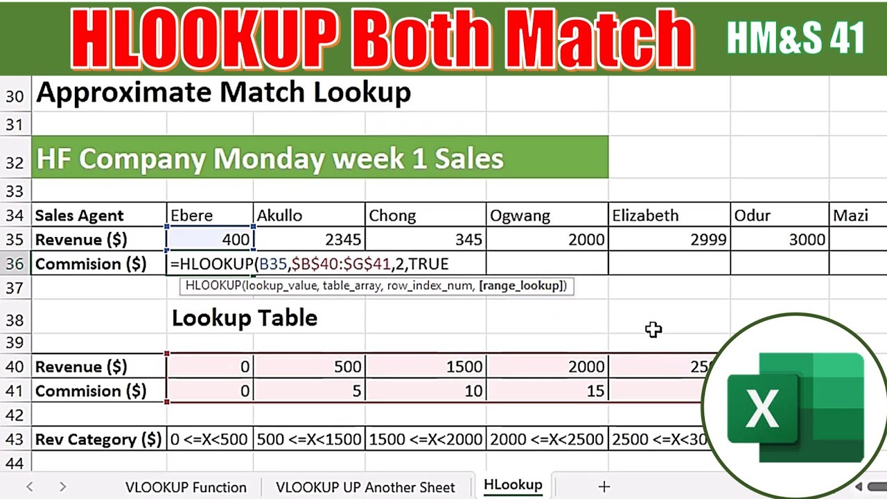 How To Use Hlookup Function Properly In Excel Hm S 41 Youtube