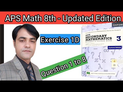 Exercise 1d Question 1 To 8 Ii Aps Maths 8th Ii New Secondary