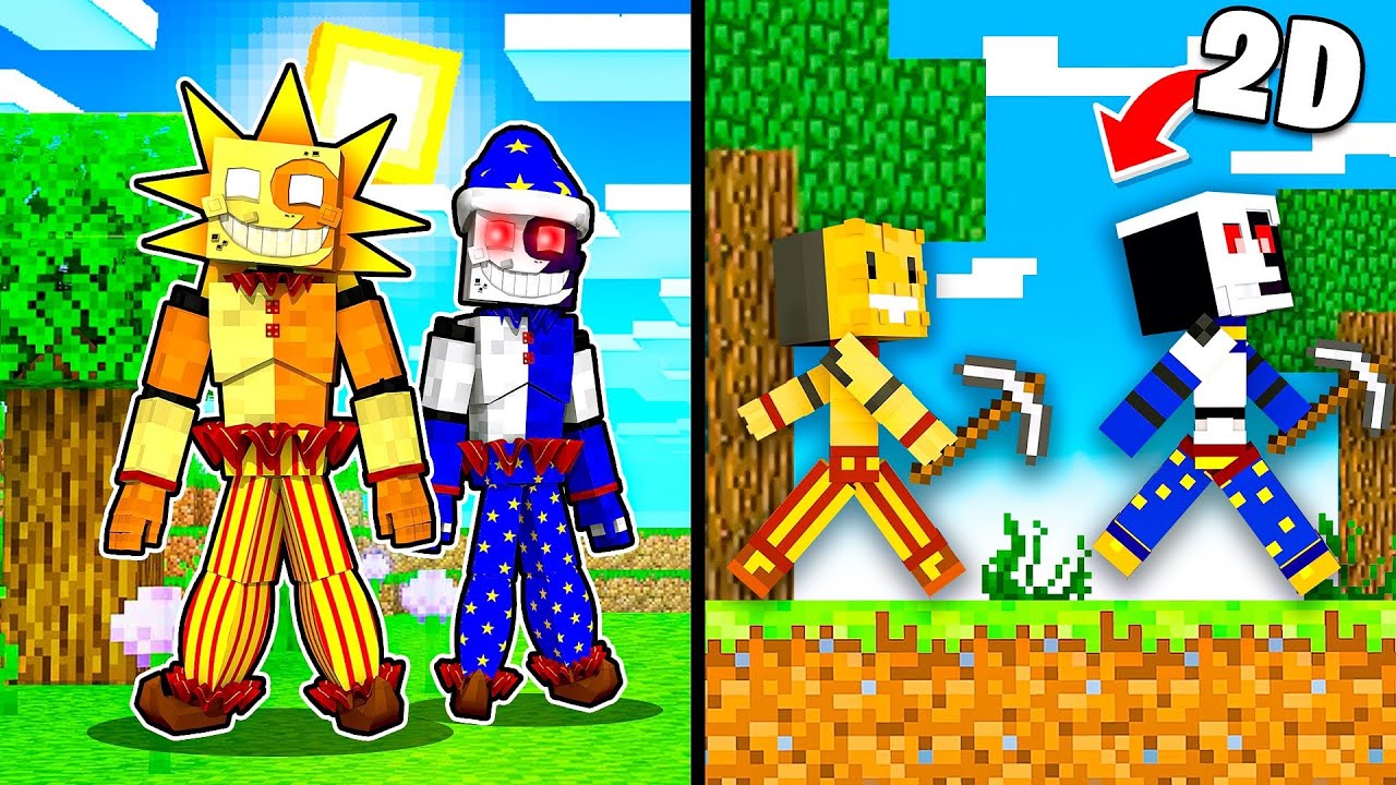 Sun And Moon Trapped In 2d Minecraft Youtube