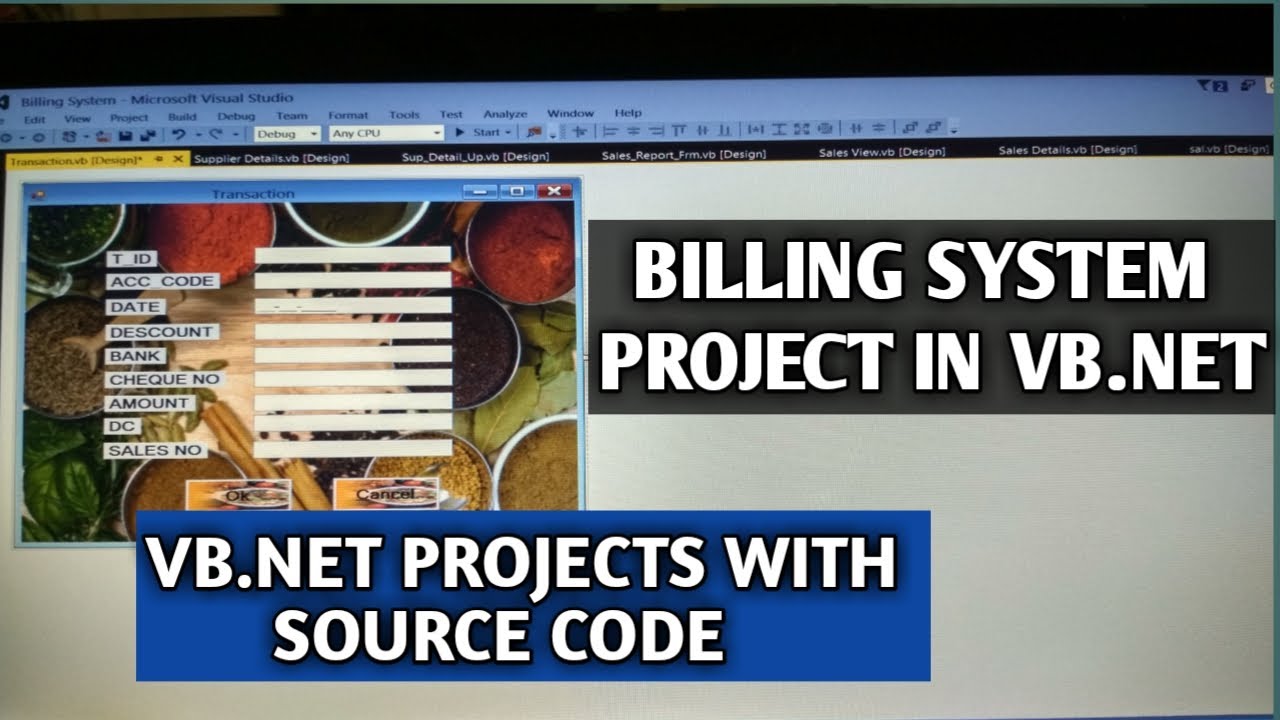 Vb Projects Billing System Project In Vb Net With Source Code Vb