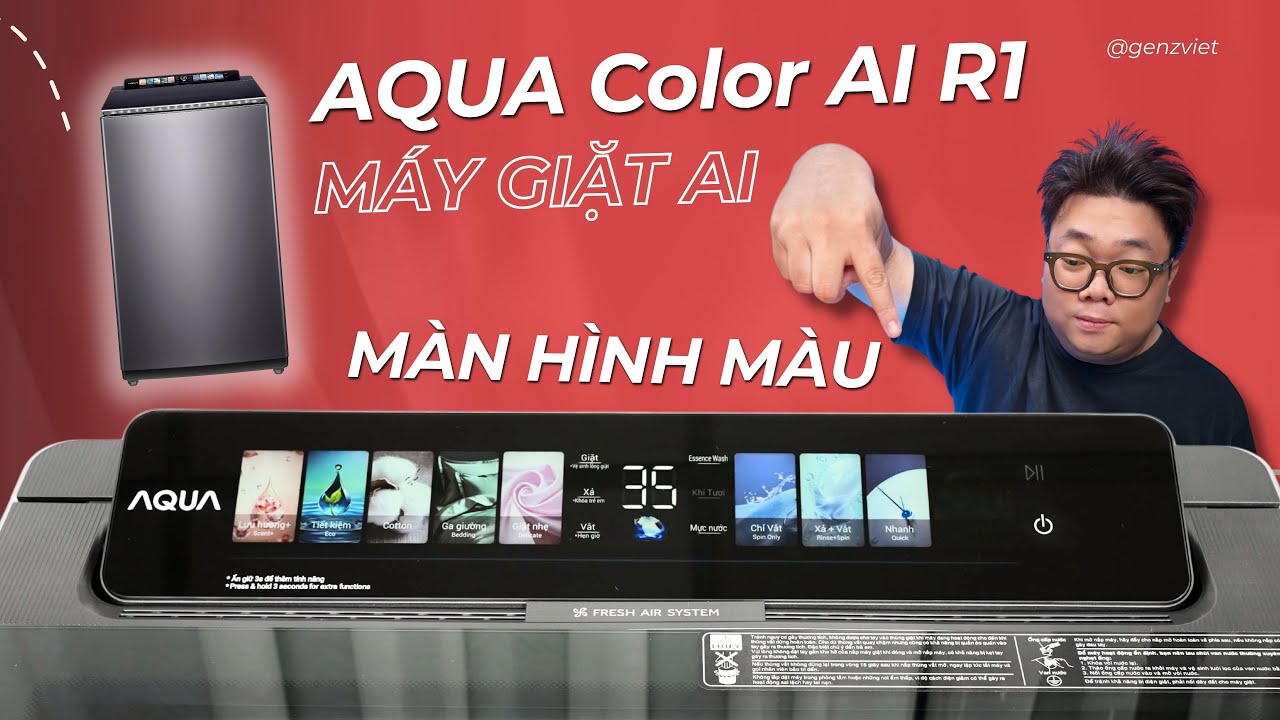 Review Aqua Color Ai R1 Máy Giặt Cửa Trên Màn Hình Màu Siêu đẹp