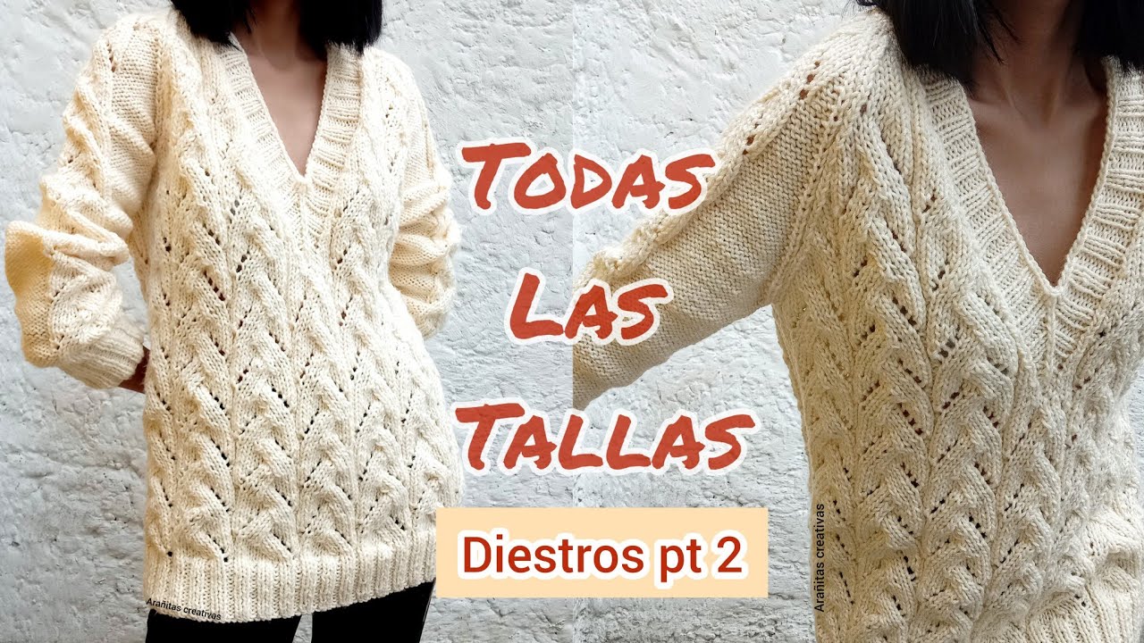 Cómo Tejer Un Suéter Manga Ranglan Cuello V Parte 2 Diestros Youtube