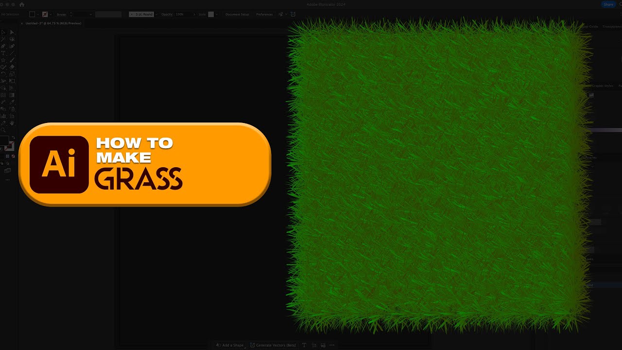 How To Draw Grass Background In Adobe Illustrator