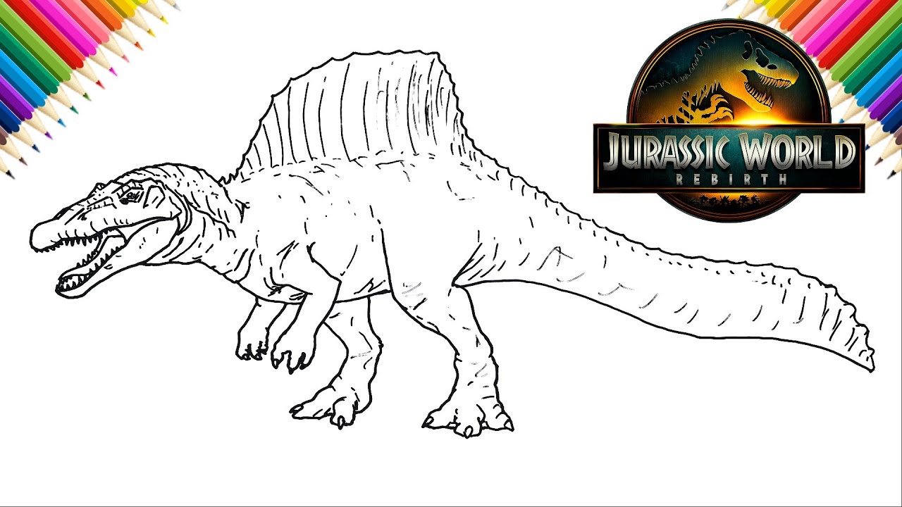 Dibujo De Spinosaurus Ilustración De Etiqueta De Personaje De Dibujos