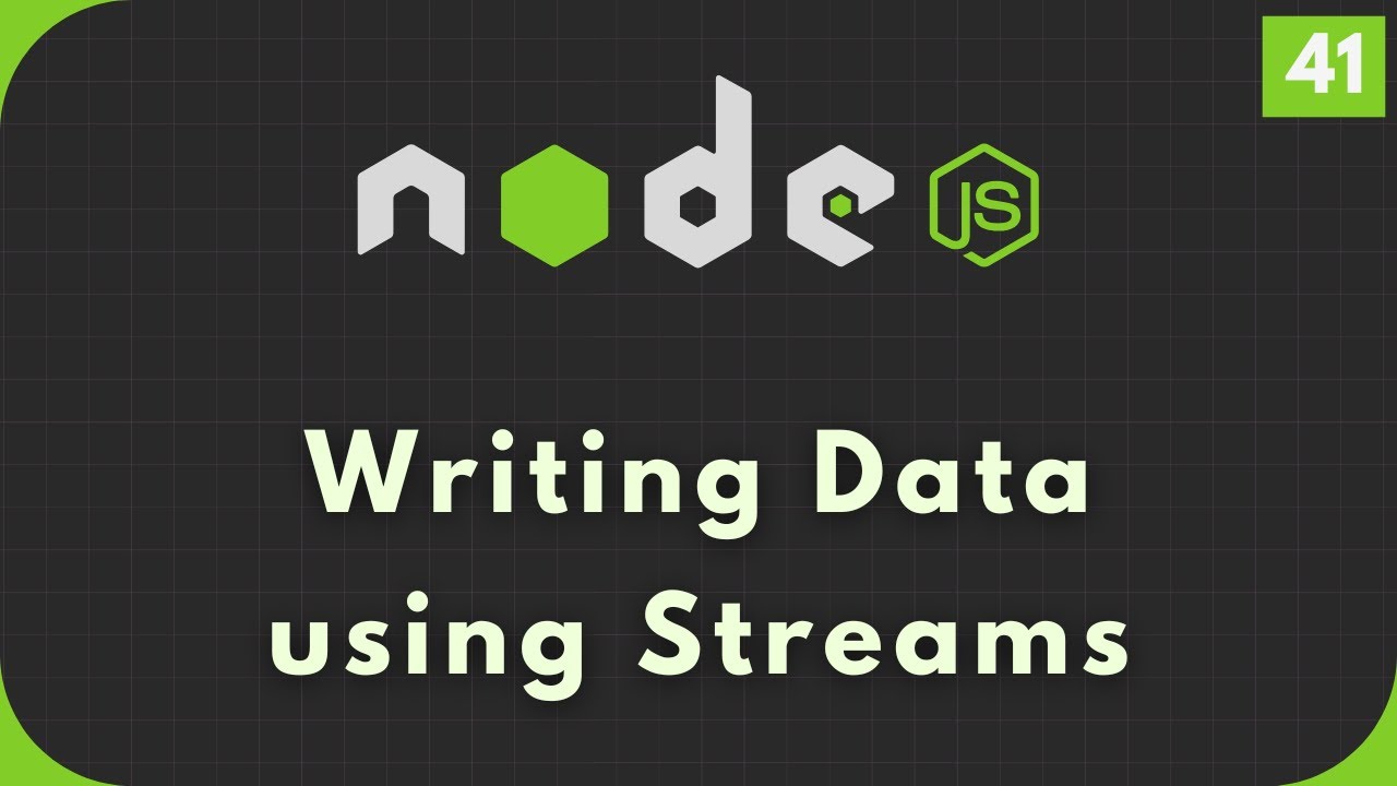 Nodejs Tutorial 41 Writing Data Using Streams Youtube
