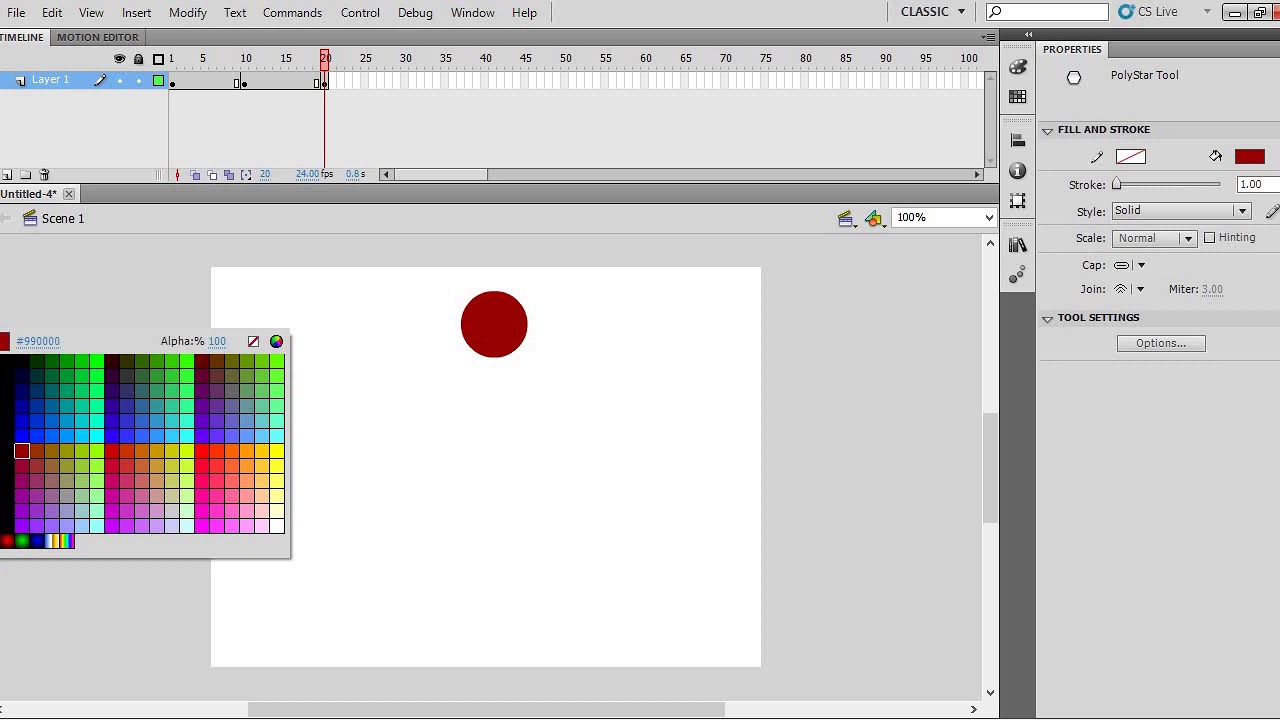 Shape Tween Using Adobe Flash Cs5 Tutorial 5 Youtube