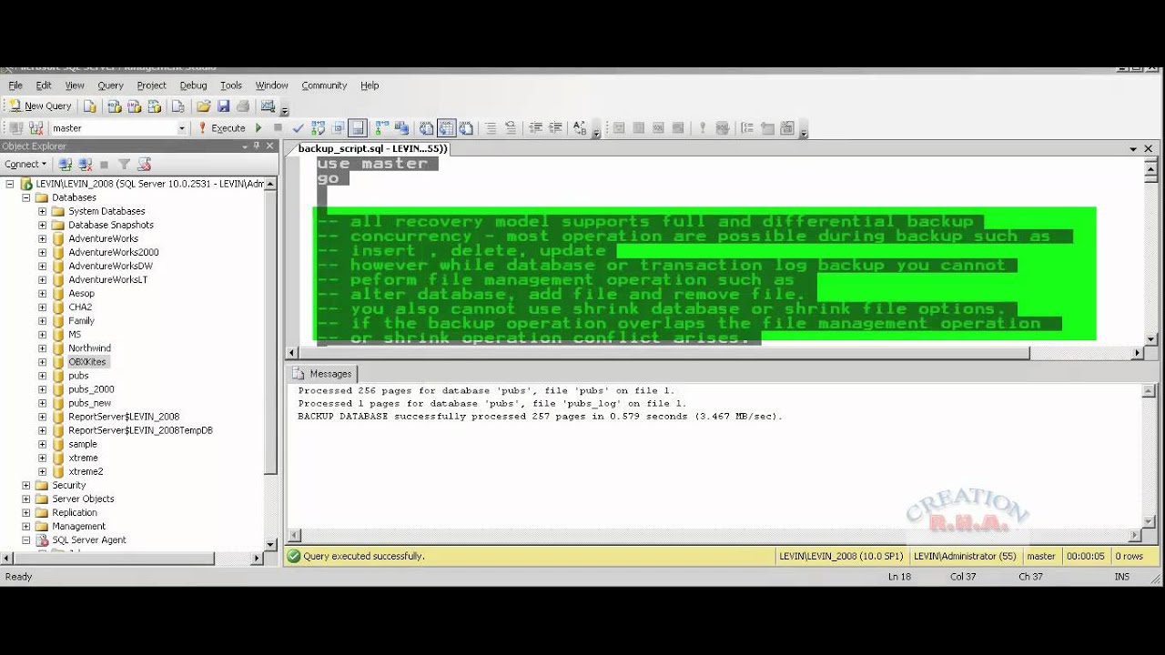 Introduction To Sql Server 2008 Backup Database Using Transact Sql