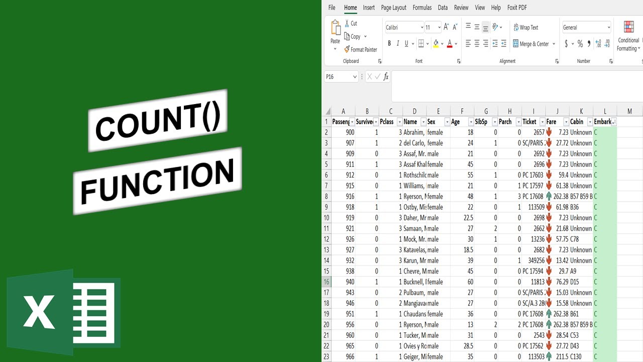 How To Use The Count Function In Excel Episode 11 Youtube