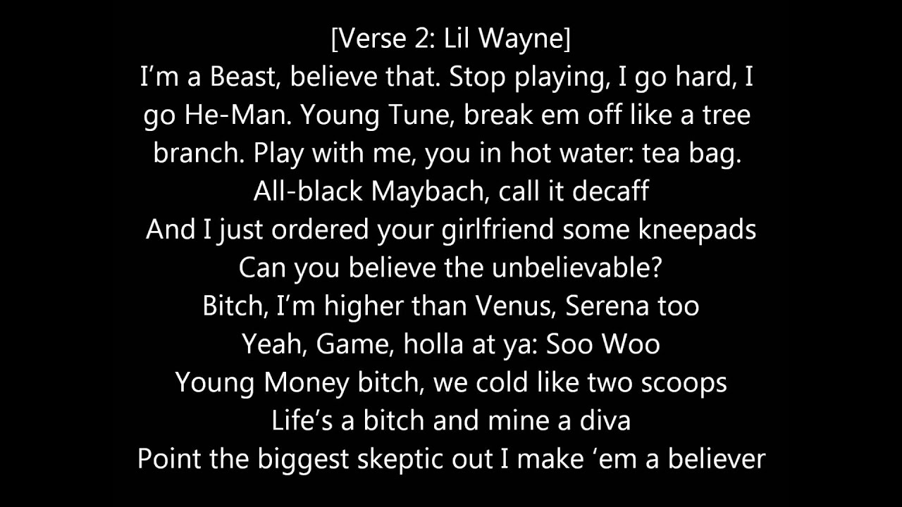 Game Feat Lil Wayne Birdman Can You Believe It Lyrics Youtube