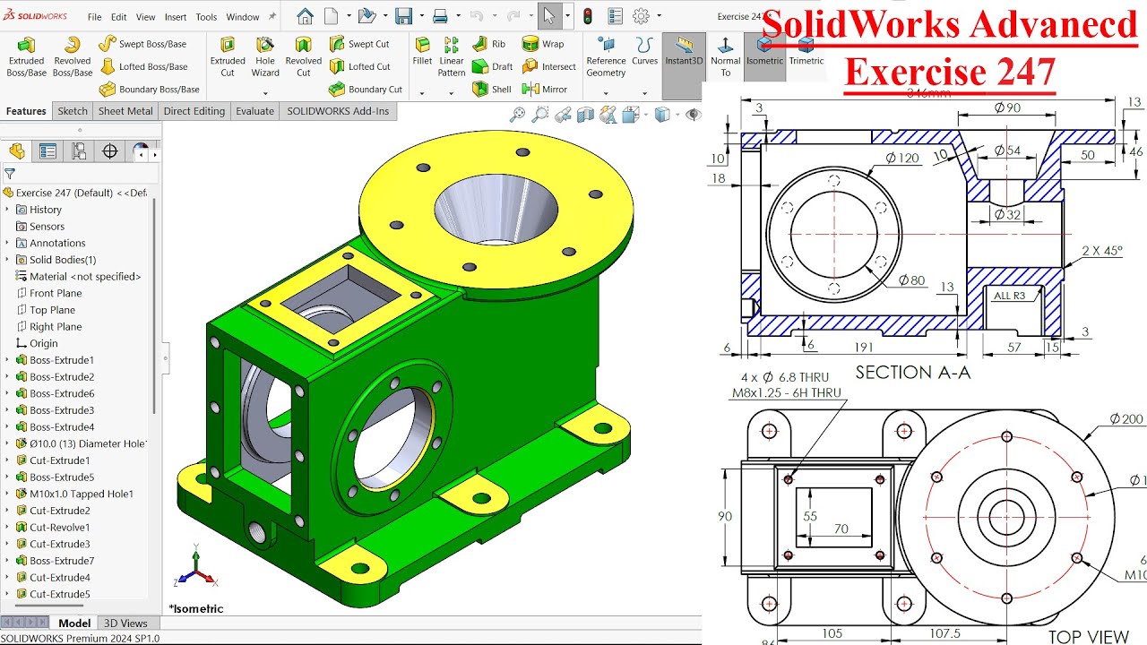 Solidworks Advanced Tutorial Exercise 247 Youtube