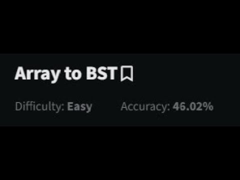 Array To Bst Youtube