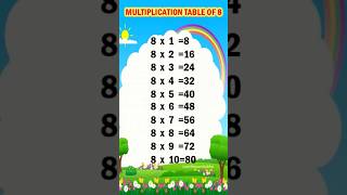 Table Of 8 Multiplication Table Of 8 Multiplication Tables Times Table ...