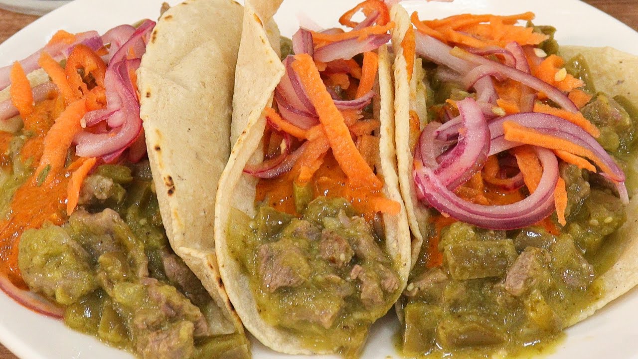 Tacos De Cecina Con Nopales Youtube