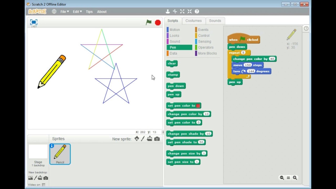 How To Draw A Star Using Scratch Programming Youtube