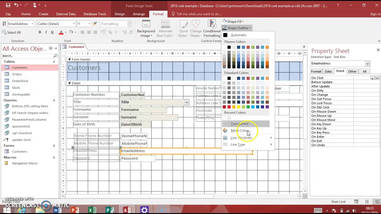 Microsoft Access Creating Basic Forms Youtube