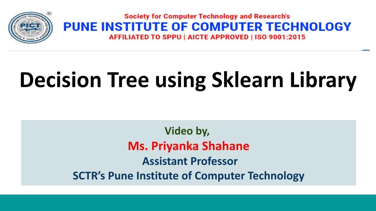 Decision Tree Using Sklearn Library Of Python Youtube
