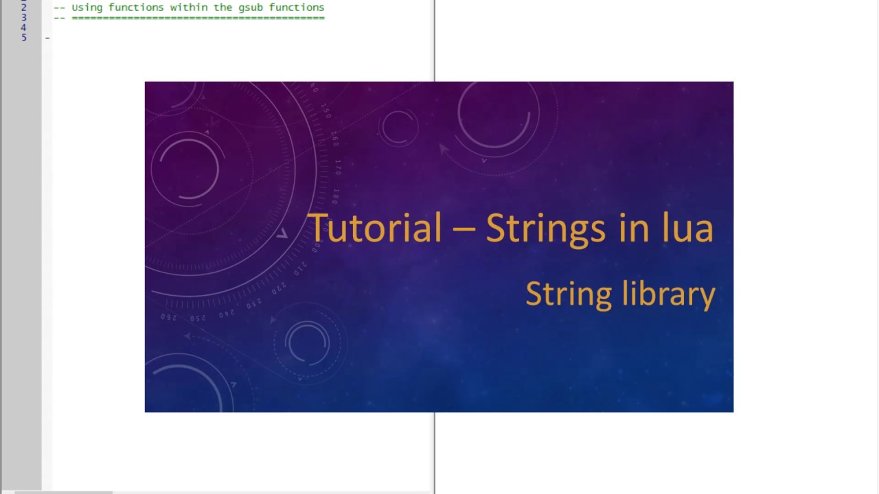 Tutorial For Strings In Lua Programming Language Youtube