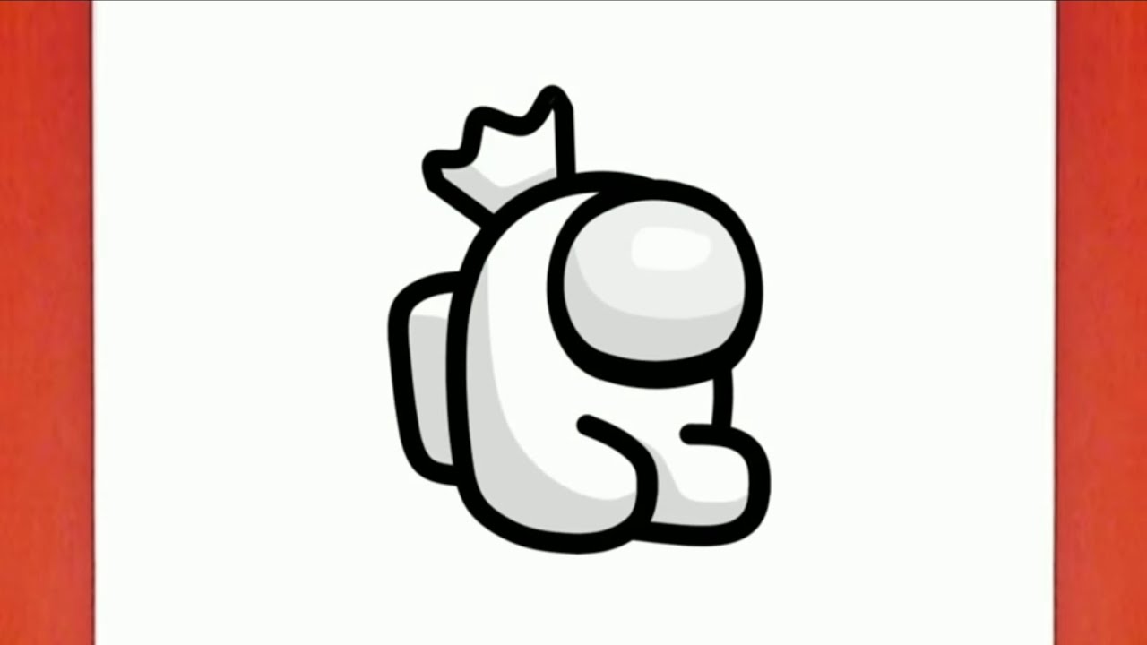 How To Draw Among Us Mini Crewmate Sitting Youtube