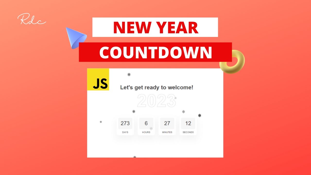 Create A New Year Countdown App Using Javascript Youtube