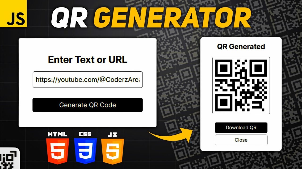 Qr Code Generator Using Html Css Javascript Javascript Mini Project