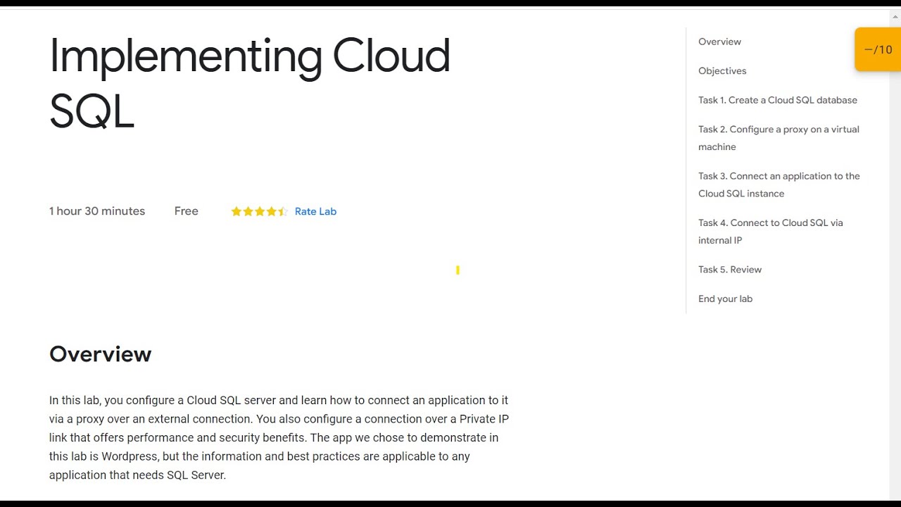 Implementing Cloud Sql Qwiklab Youtube