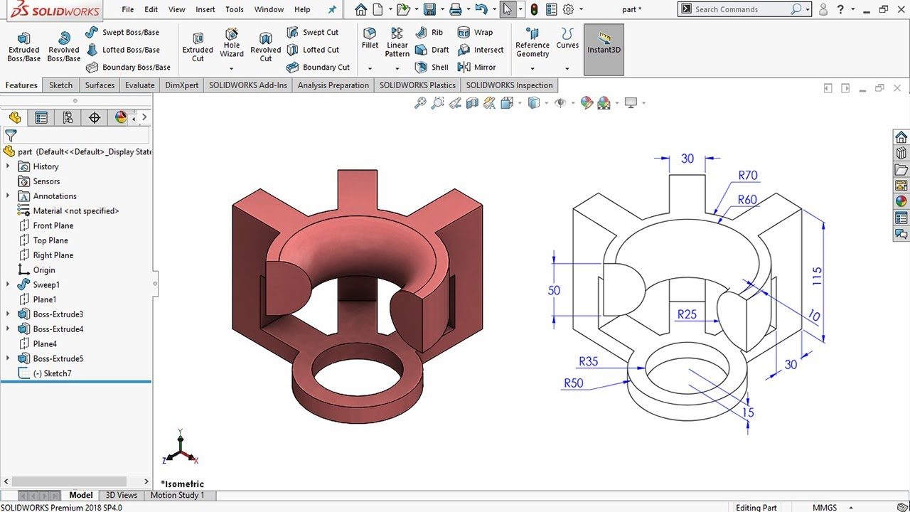 Solidworks Tutorial Exercise 7 Beginner Tutorial Youtube