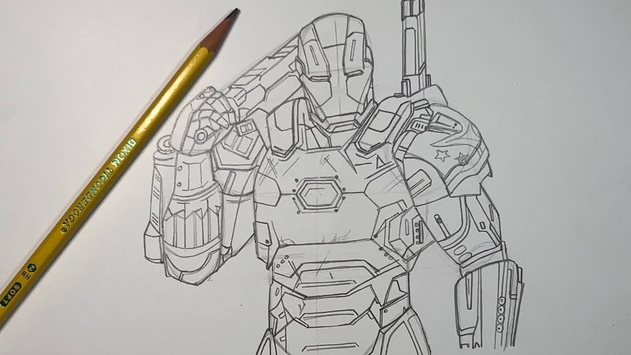 Marvel War Machine Drawing
