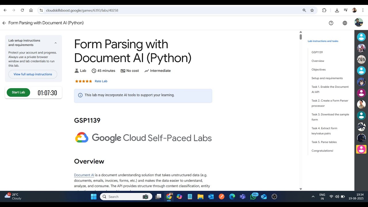 New 2025 Form Parsing With Document Ai Python Updated Lab