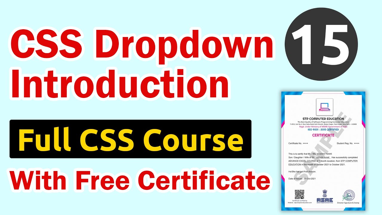 Css Dropdown Introduction Youtube