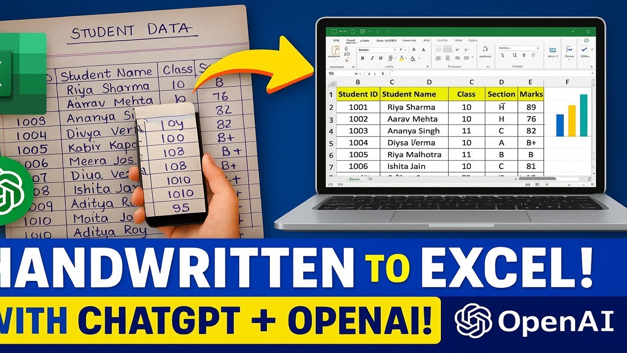 How To Convert Handwritten Data In Notepad To Excel Chart Gpt Open Ai