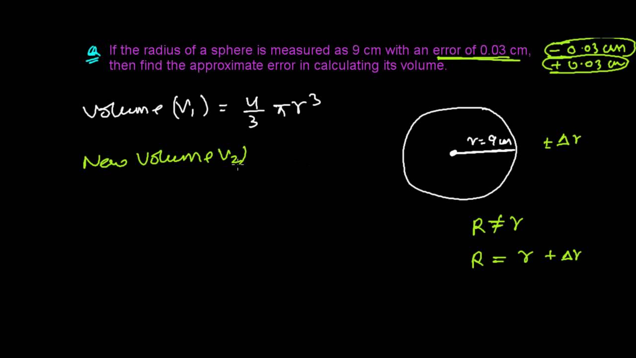 Errors Approximations Using Differentials Youtube