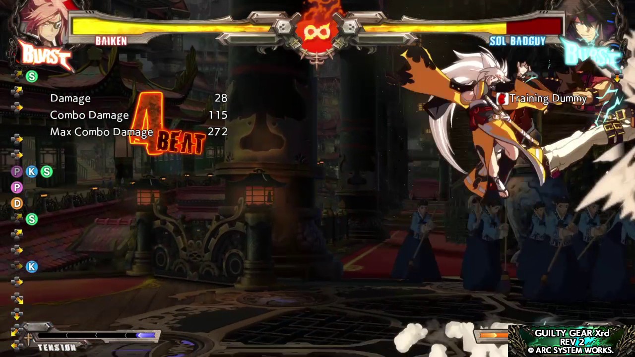 Baiken Midscreen Rrc Combo Route 3 Youtube
