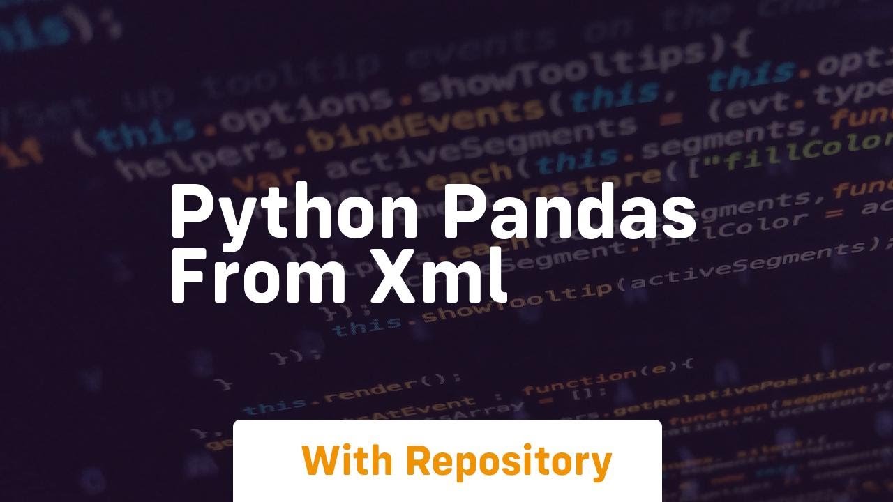 Python Pandas From Xml Youtube