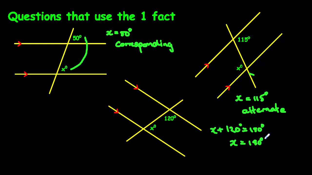 Angles On Parallel Lines Youtube