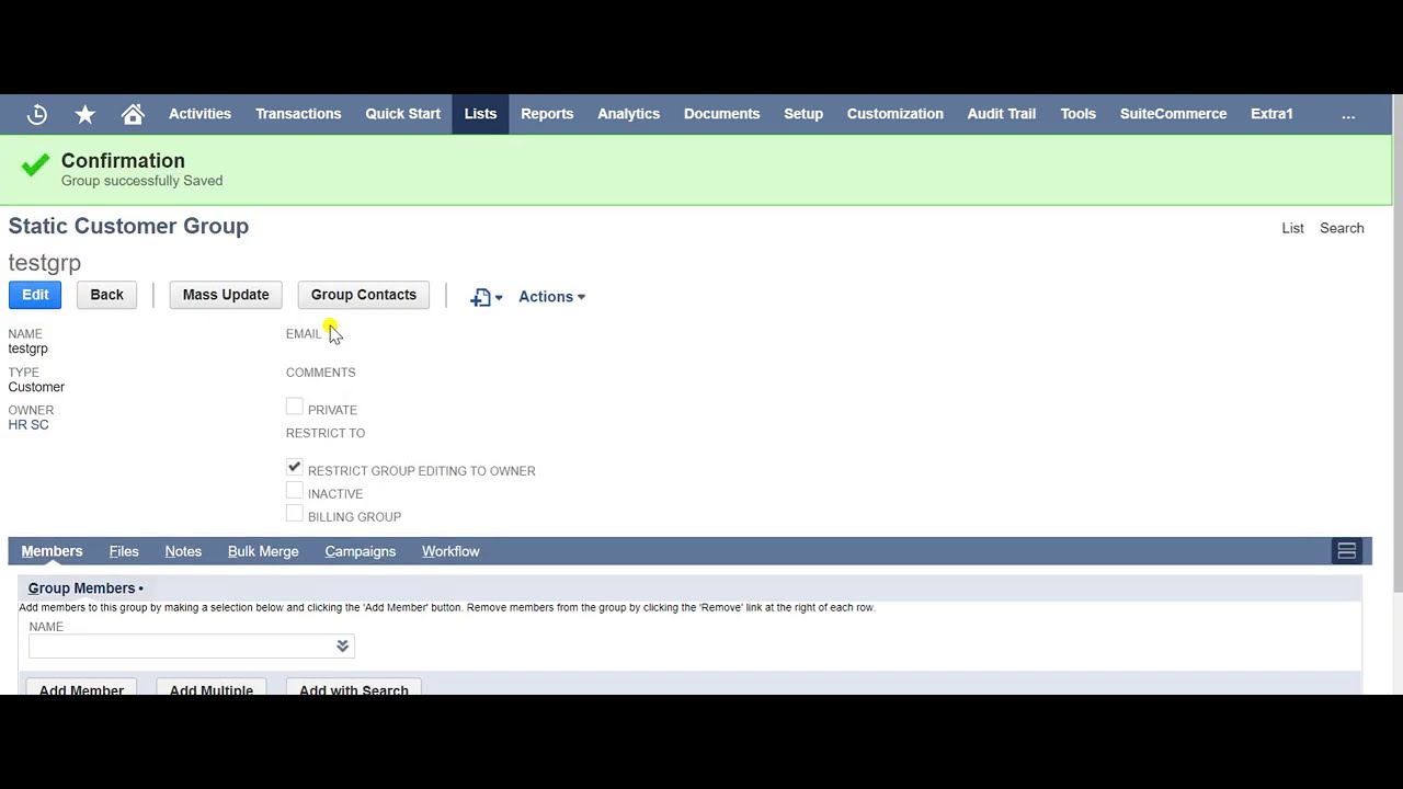 Netsuite Groups Netsuite Tutorials Netsuite Videos Netsuite