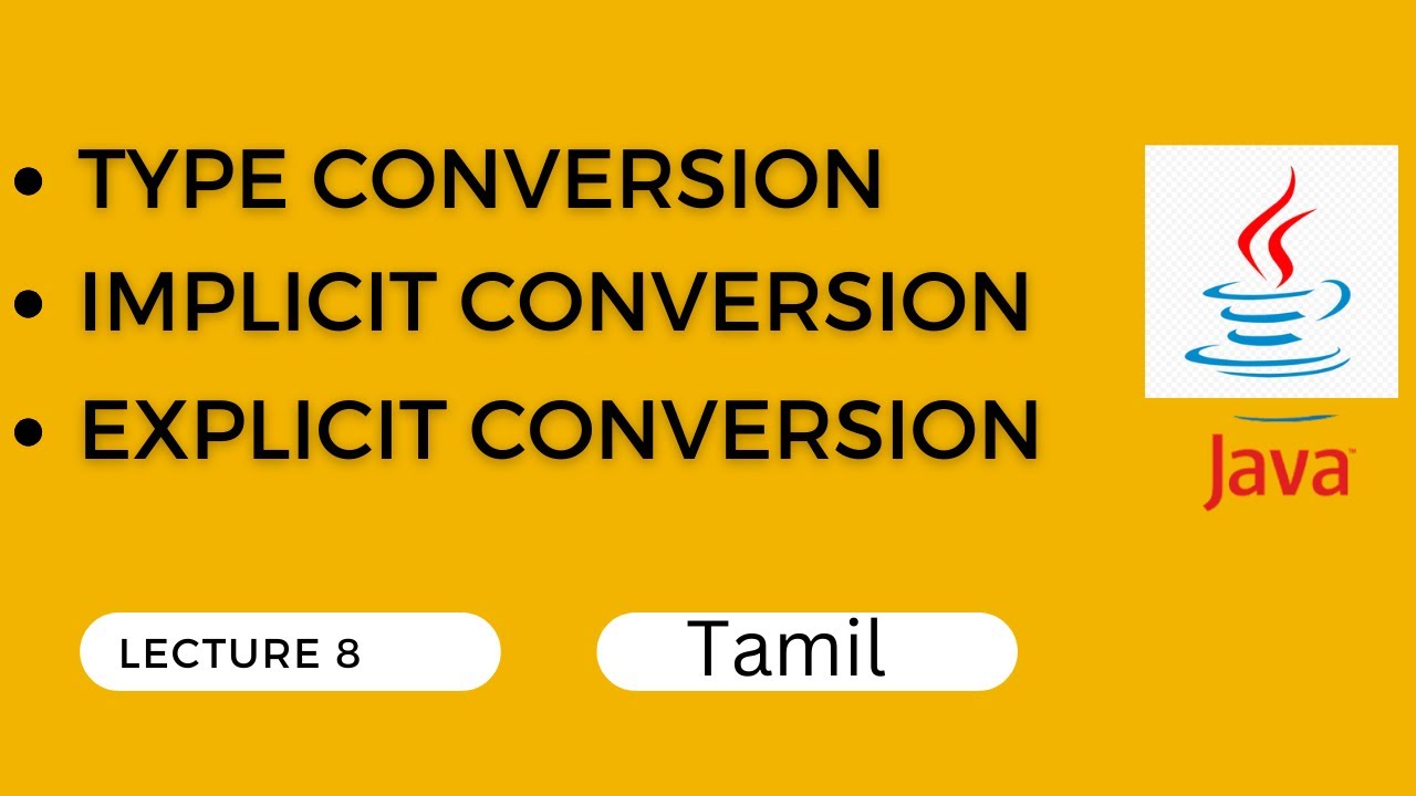 8 Java In Tamil Type Casting In Java Data Type Conversion Implicit