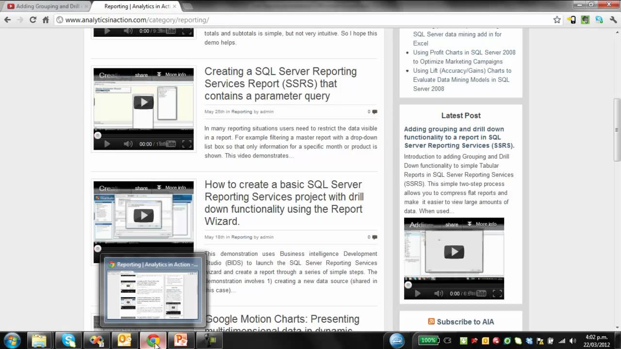 Creating A Subreport Using Microsoft Sql Server Reporting Services