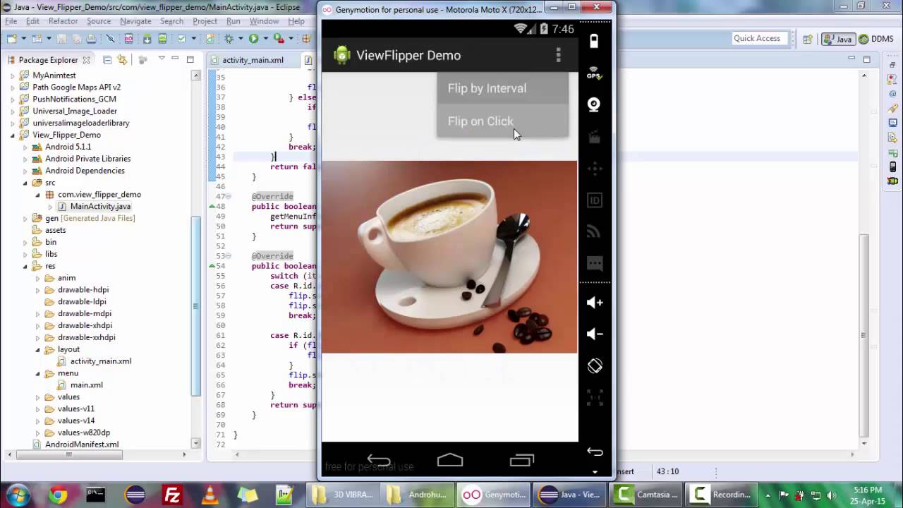 Android Viewflipper Demo Youtube