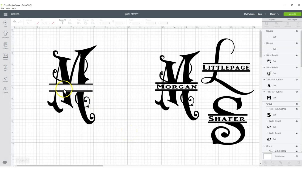 Create Split Letter Monogram Font Free Youtube