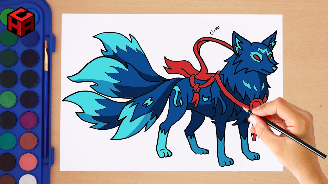 How To Draw Kitsune Blox Fruit Transformation Step By Step Blox