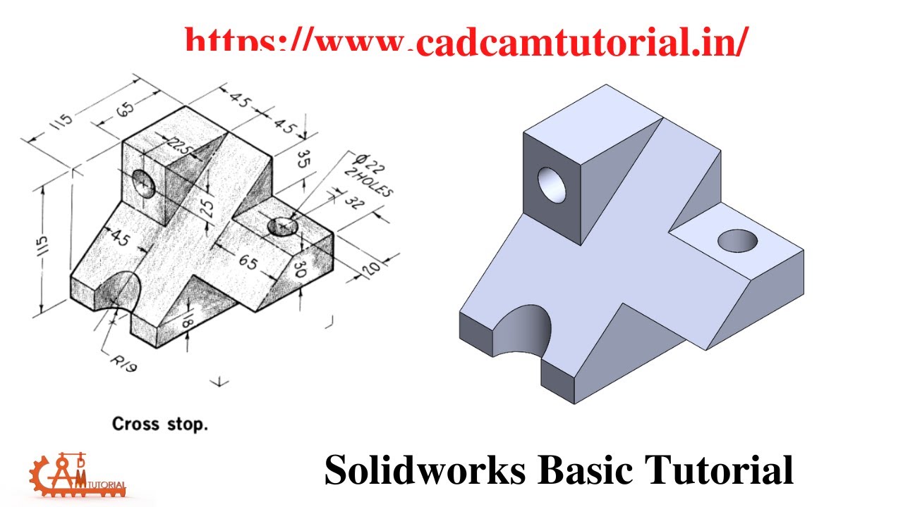 Solidworks Basic Tutorial For Beginners Training Exercise 16 Youtube