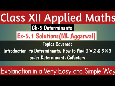 Ex 5 1 Solutions Ch 5 Introduction To Determinants Cofactors Apc Ml