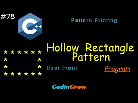 78 C Program To Print Hollow Rectangle Pattern Codingrow Youtube