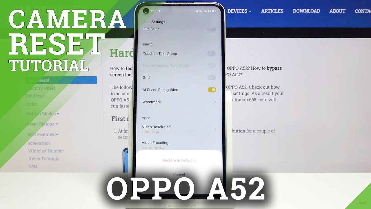 How To Reset Camera In Oppo A52 Fix Camera Settings Youtube