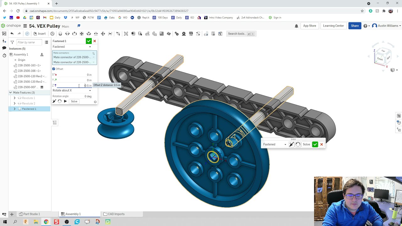 Importing Step Files And Vex Pulley Assembly Day 54 Of 100 Onshape