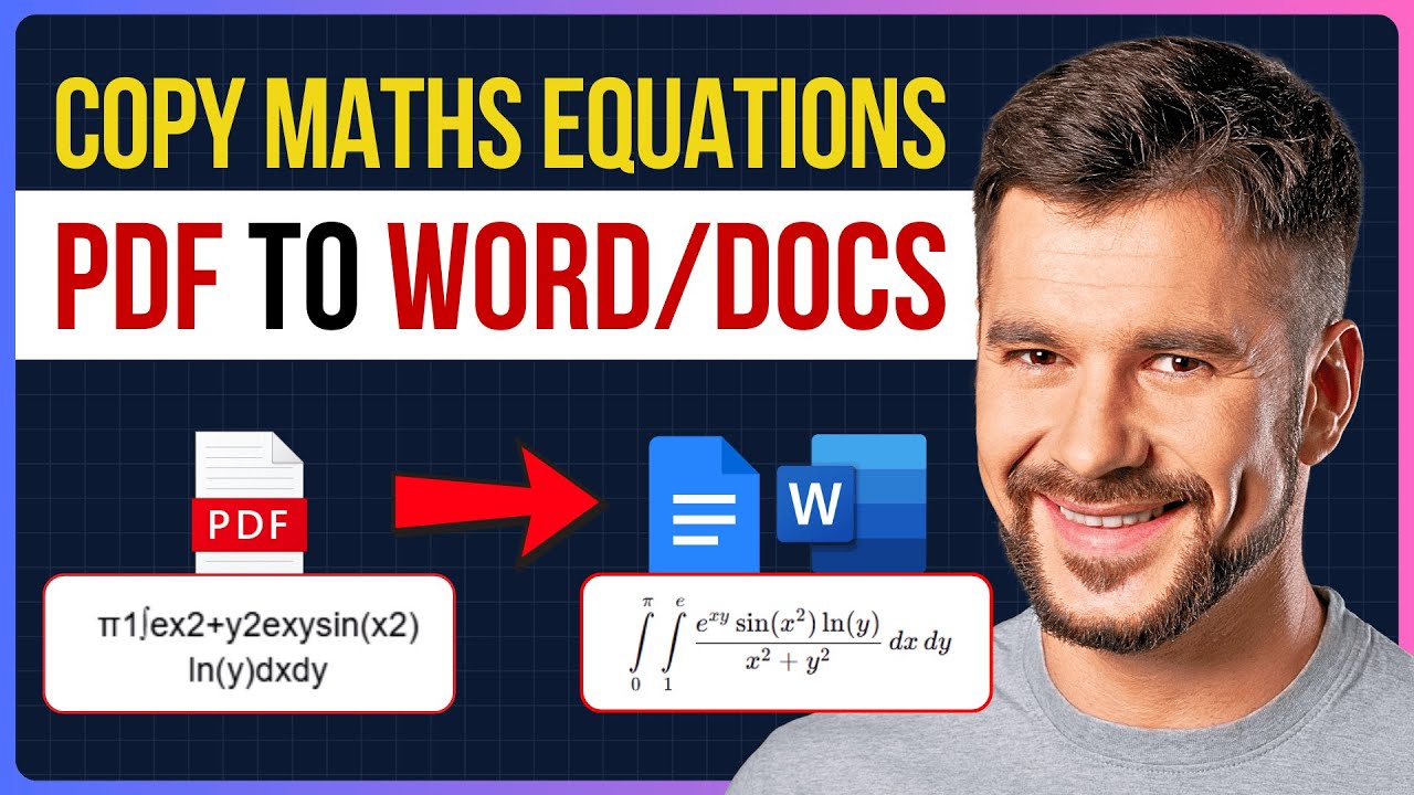 How To Copy Mathematical Equations From Pdf To Word Docs Youtube