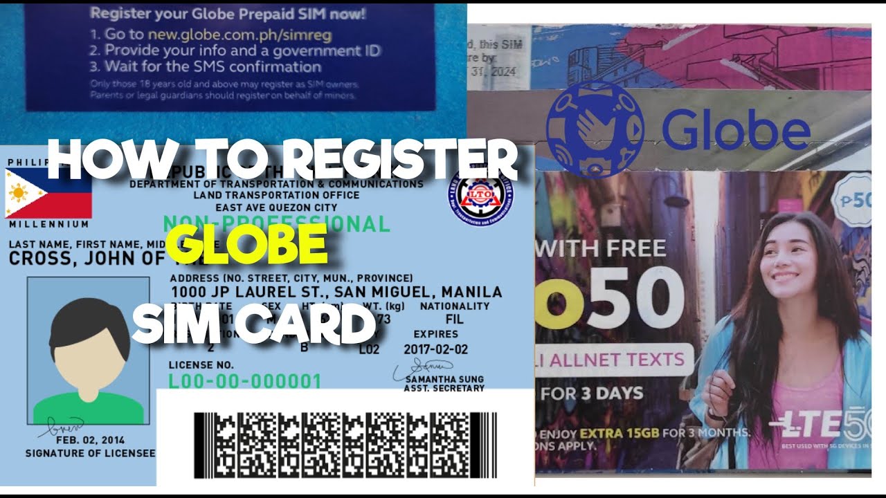 How To Register Sim Globe Youtube
